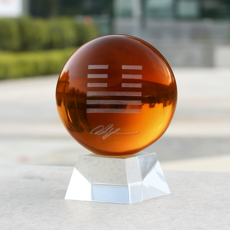 Gold Energized Crystal Ball - Harmony - 12cm - Spring Forest Qigong